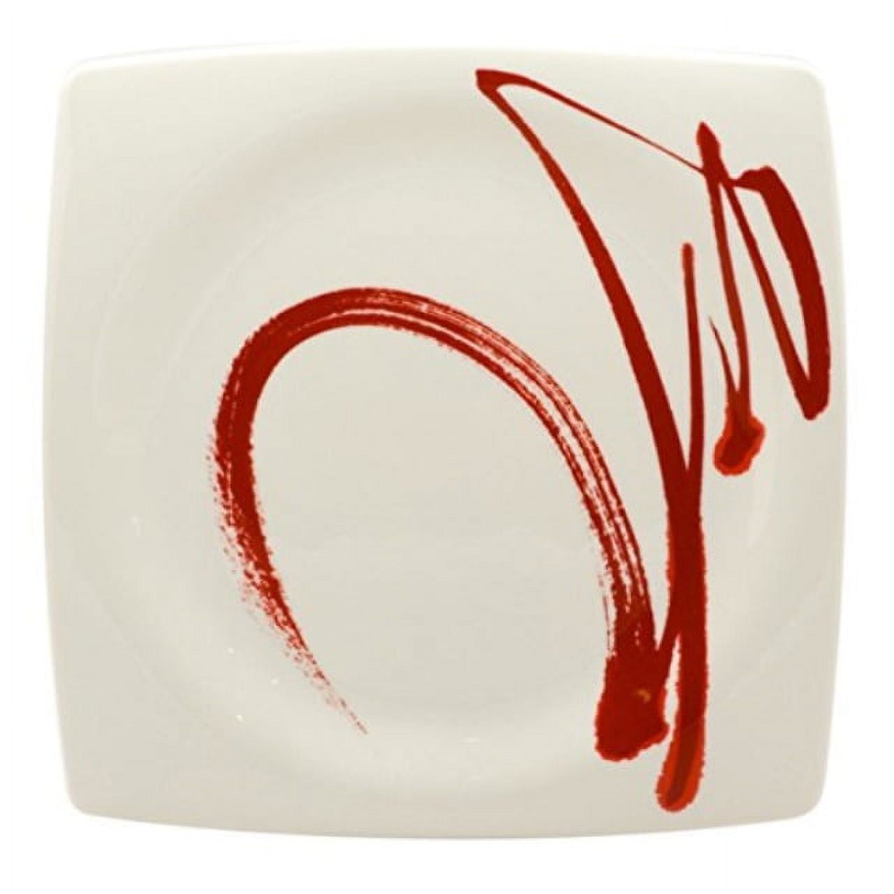 Red Vanilla 'Paint it Red' White and Red Porcelain 10.5-inch Dinner ...