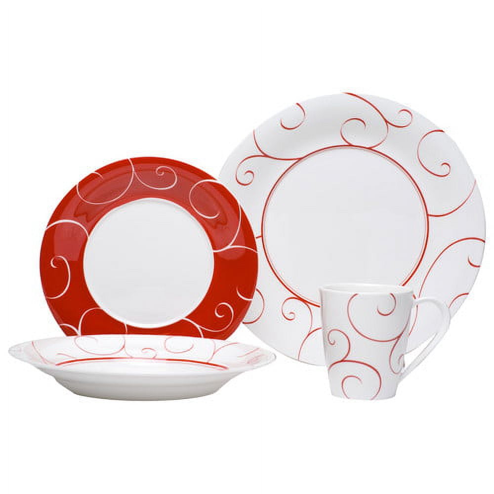 Red Vanilla Panache Rouge 16 Piece Dinnerware Set, Service for 4 ...