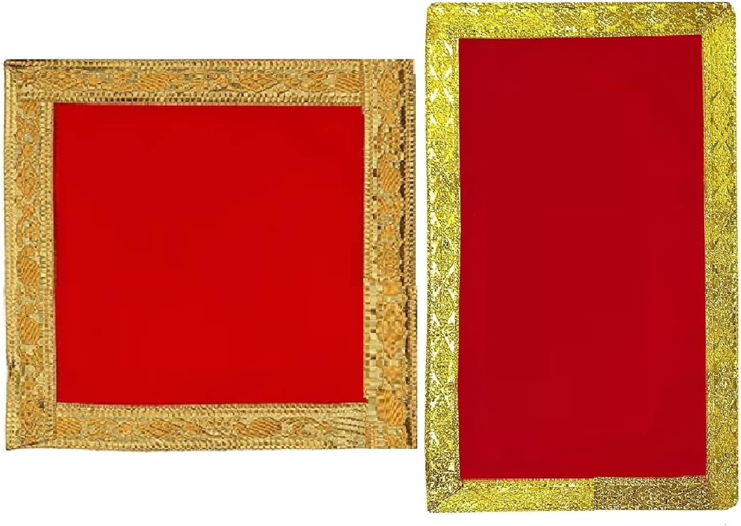 Red Velvet Aasan Puja/Pooja Cloth Idol God for Multipurpose Home Mandir ...
