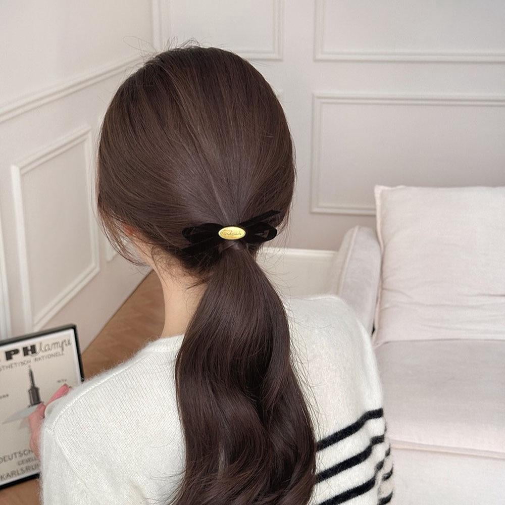 Red Velvet Bow Hair Clip French Retro Forehead Hair Accessory - Walmart.com