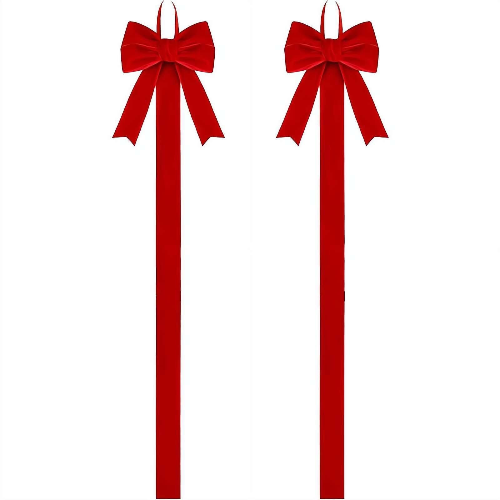 Red Velvet Bows for Christmas Tree Decorations Wreath Christmas Card ...