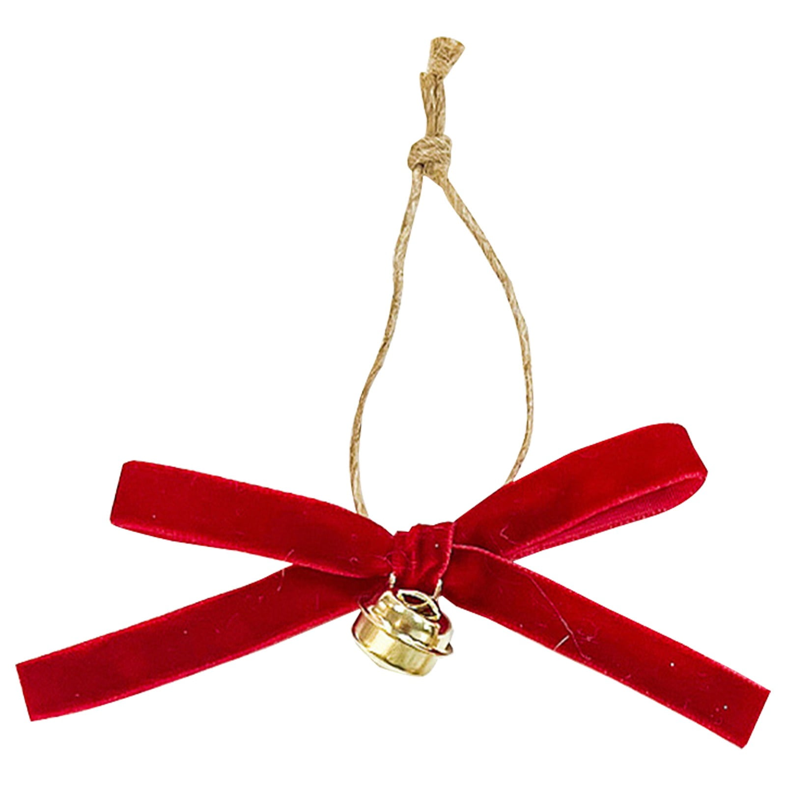 Red Velvet Christmas Tree Bows with Bells, 4 Inch Small Red Bows ...