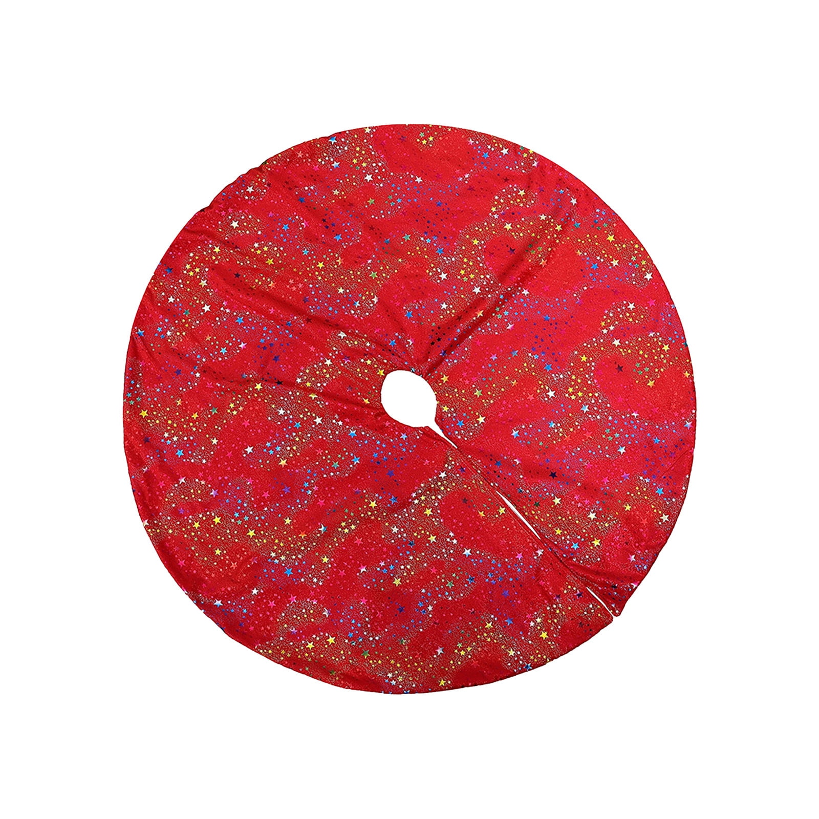 Red Velvet Christmas Tree Skirt With Gold Foil Printing, Elegant Base ...