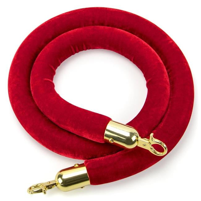 Red Velvet Crowd Control Rope - Gold, 4.5 ft. - Walmart.com