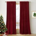 Red Velvet Curtains for Bedroom 90 inches - Light & Heat Block Back ...