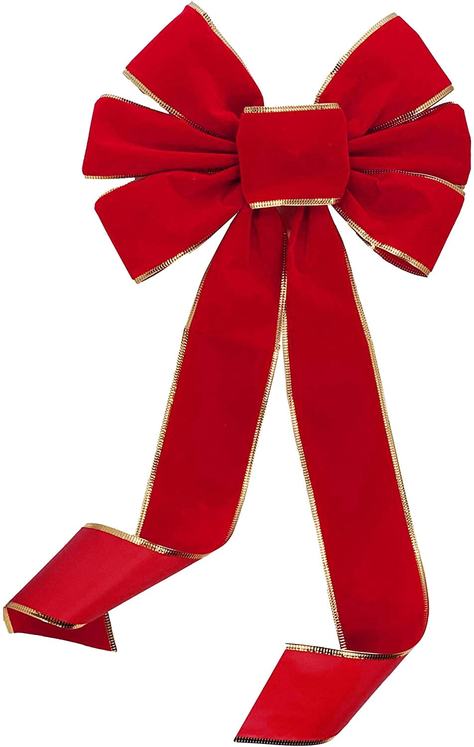Red Velvet Gold Edge Bow 10 Wide 18 Long Tails Valentines Day