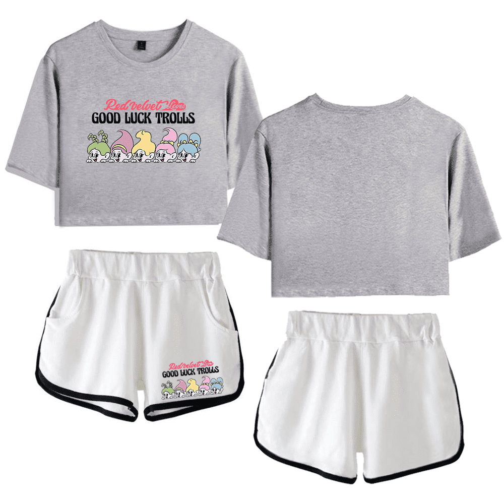 Red Velvet Merch Good Luck Trolls Crop Top T-shirt With Shorts T Shirt ...