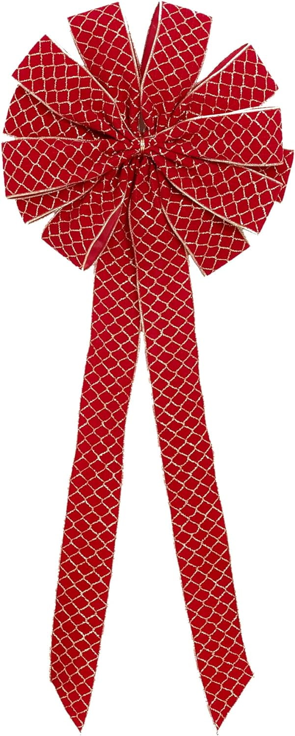 Red Velvet Outdoor Christmas Bows By Independence Bunting 12 Loop 13