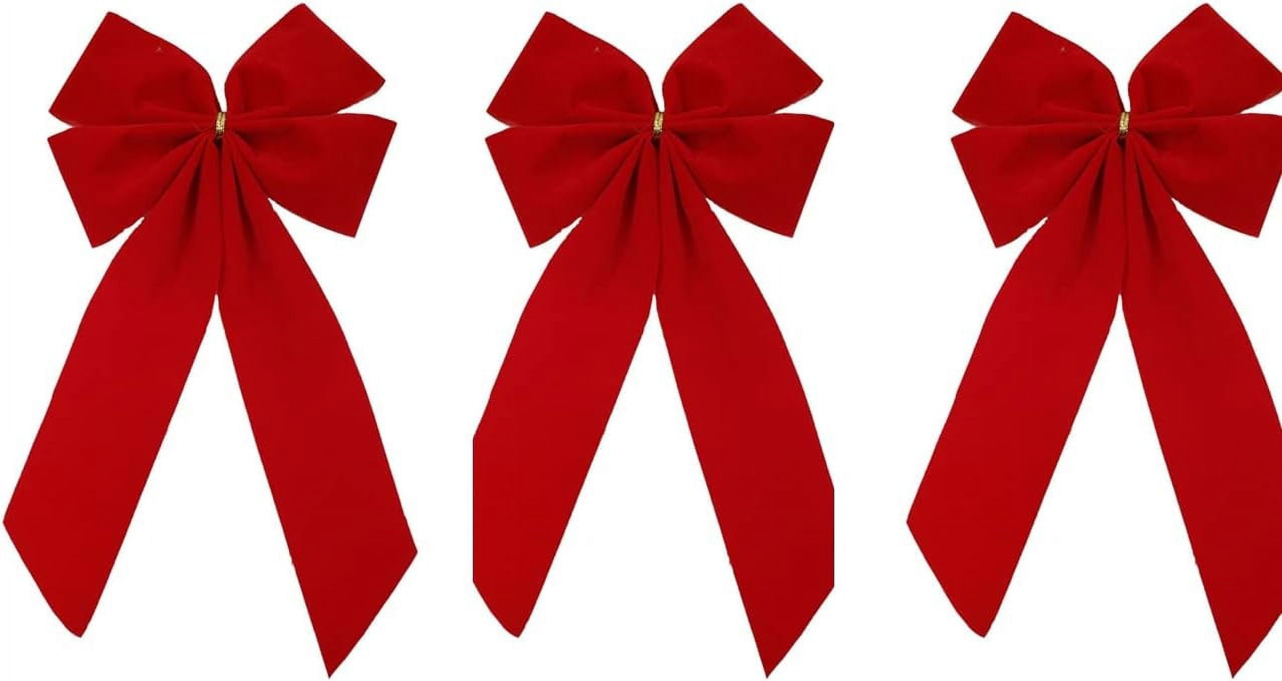 Red Velvet Outdoor Christmas Bows By Independence Bunting 3 Pack 4