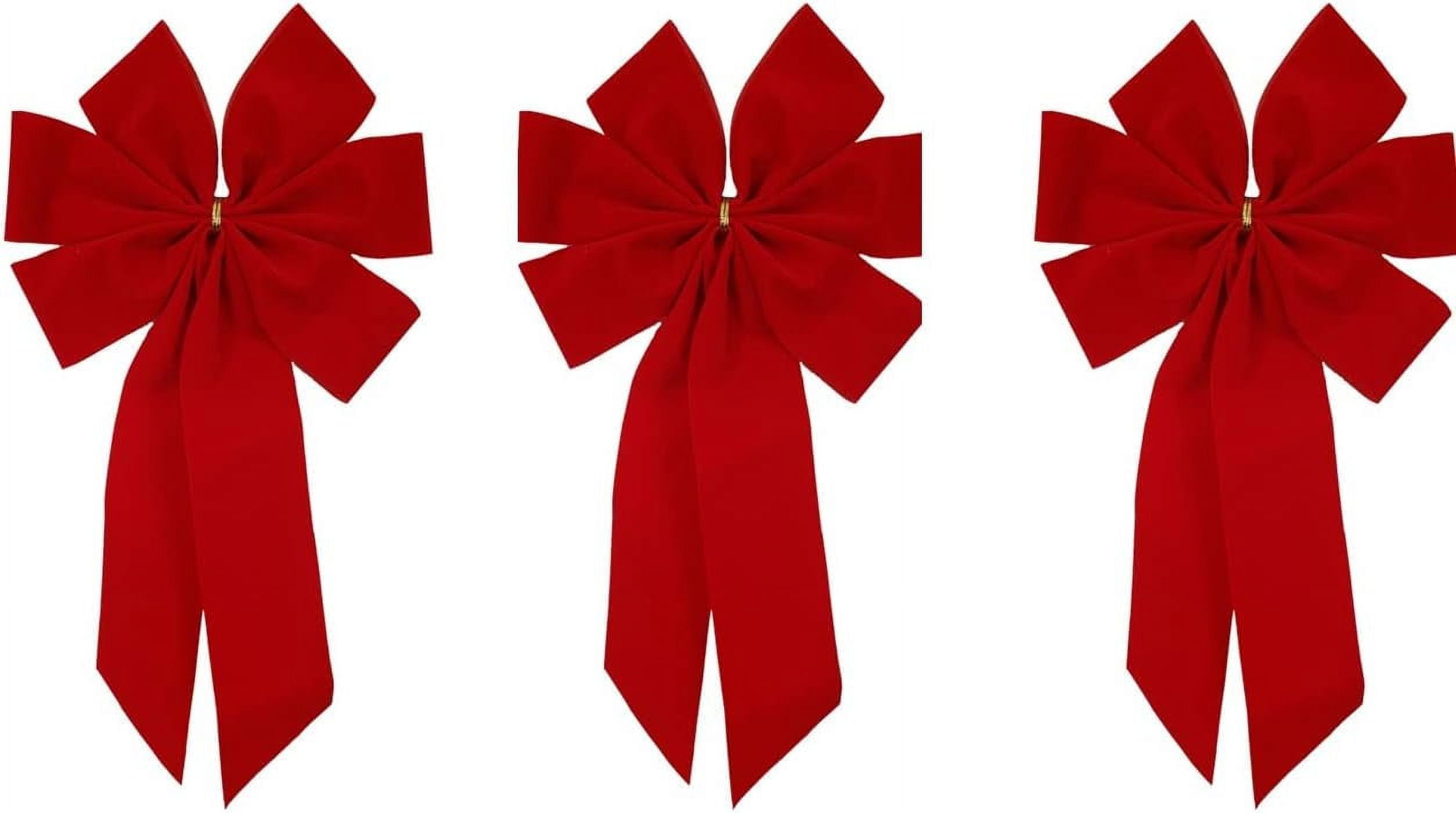 Red Velvet Outdoor Christmas Bows By Independence Bunting 3 Pack 6