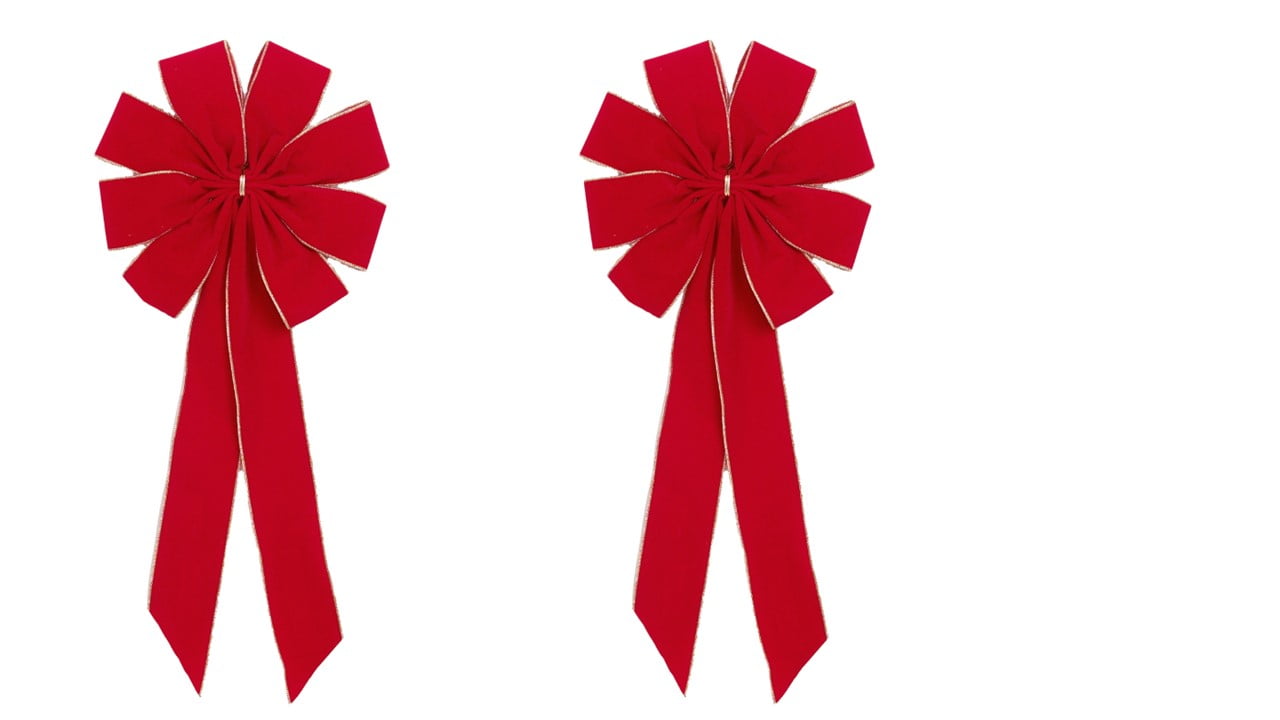 Red Velvet Outdoor Christmas Bows by Independence Bunting. 2-Pack! 8 ...