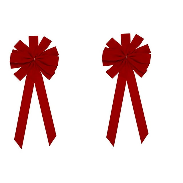 Red Velvet Outdoor Christmas Bows By Old Glory Bunting 12 Loop Plain