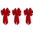 Old Glory Bunting Red Velvet Christmas Bows 3 Pack 9 Bow With 12