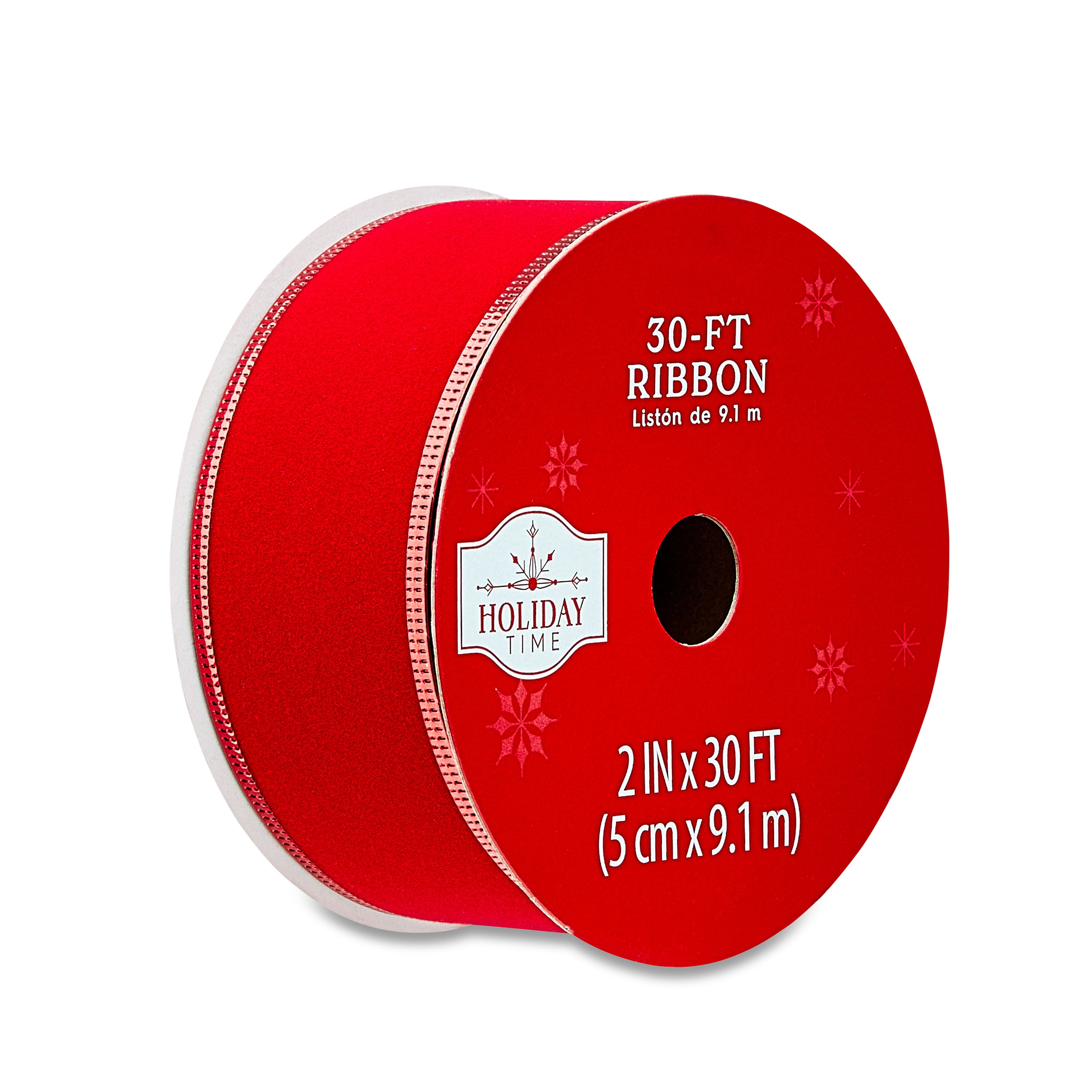 Brandclub - Red Velvet Christmas Ribbon, 2 in x 30 ft, by Holiday Time