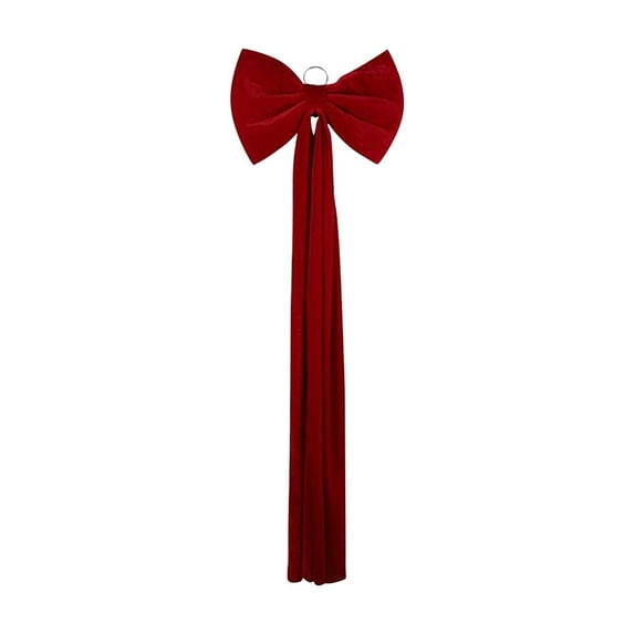 Red Velvet Tree Sash Bow (Large) – Christmas Topper with Hanging Loop ...
