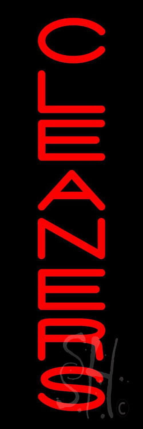 Red Vertical Cleaners LED Neon Sign 24" Tall x 8" Wide - inches, Black ...