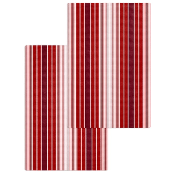 Red Vertical Striped Kitchen Dish Towels for Drying Dishes Set of 2 ...