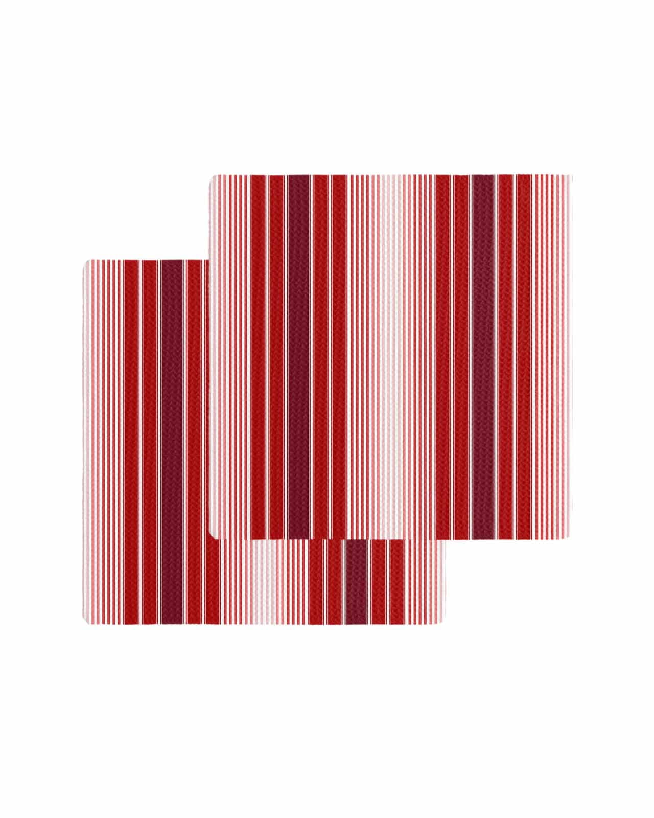 Red Vertical Striped Kitchen Dish Towels for Drying Dishes Set of 2, Farmhouse Minimalist ...