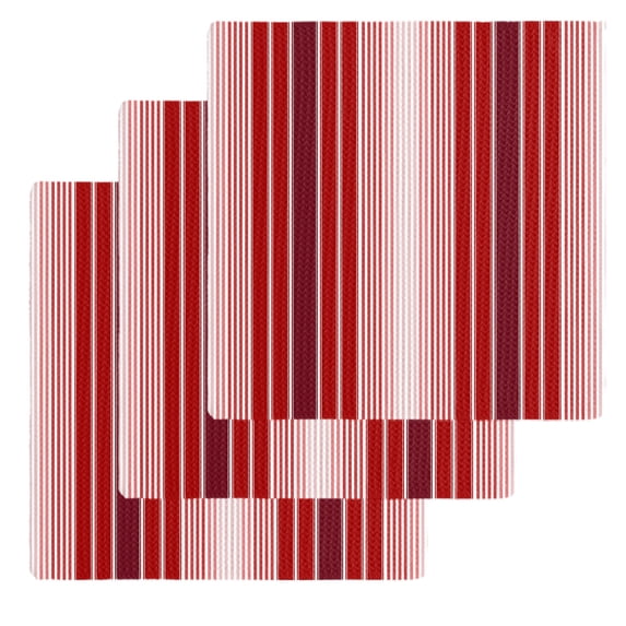 Red Vertical Striped Kitchen Dish Towels for Drying Dishes Set of 3 ...
