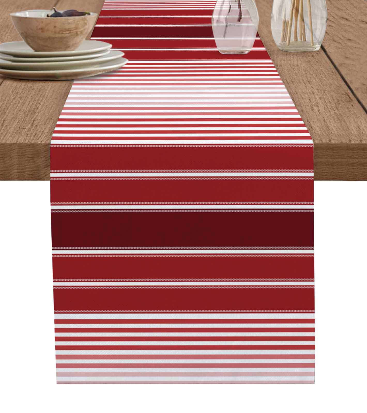 Red Vertical Striped Table Runner 72 Inches, Farmhouse Minimalist ...