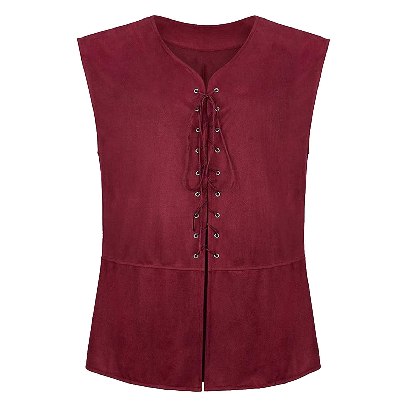 Red Vest for Man Summer Fall Lounge Hippy Victorian Cami Tank Tie Knot ...