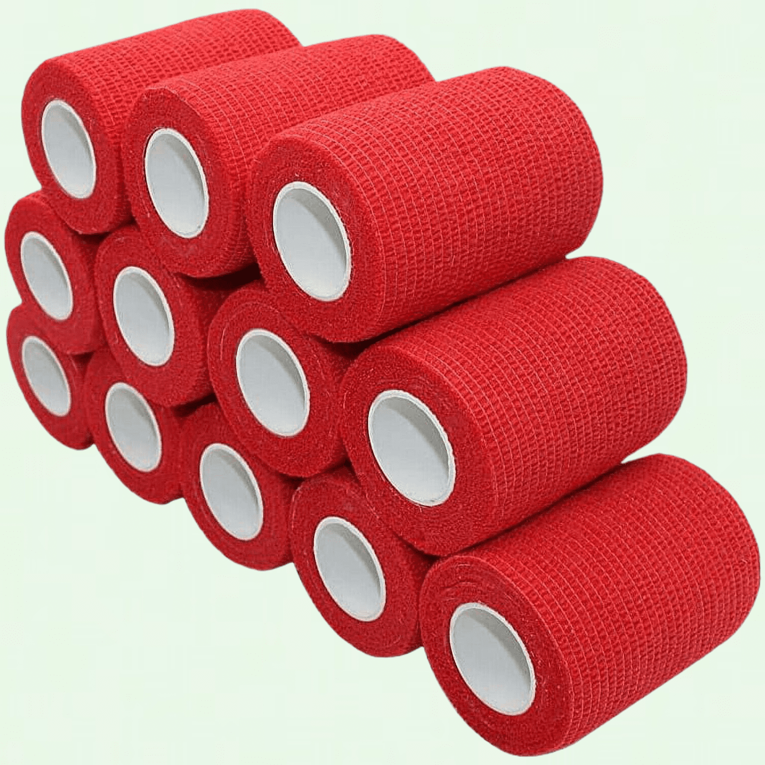 Red Vet Wrap 3 inch x 12 Pack, Cohesive Bandage for Skin, Self-Adhesive ...