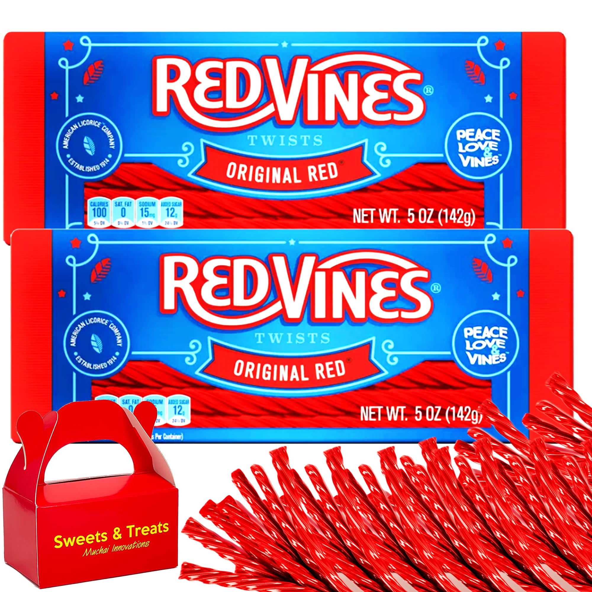 Red Vine Twists Licorice IRF13 Candy | Original Red Chewy - Fruit ...