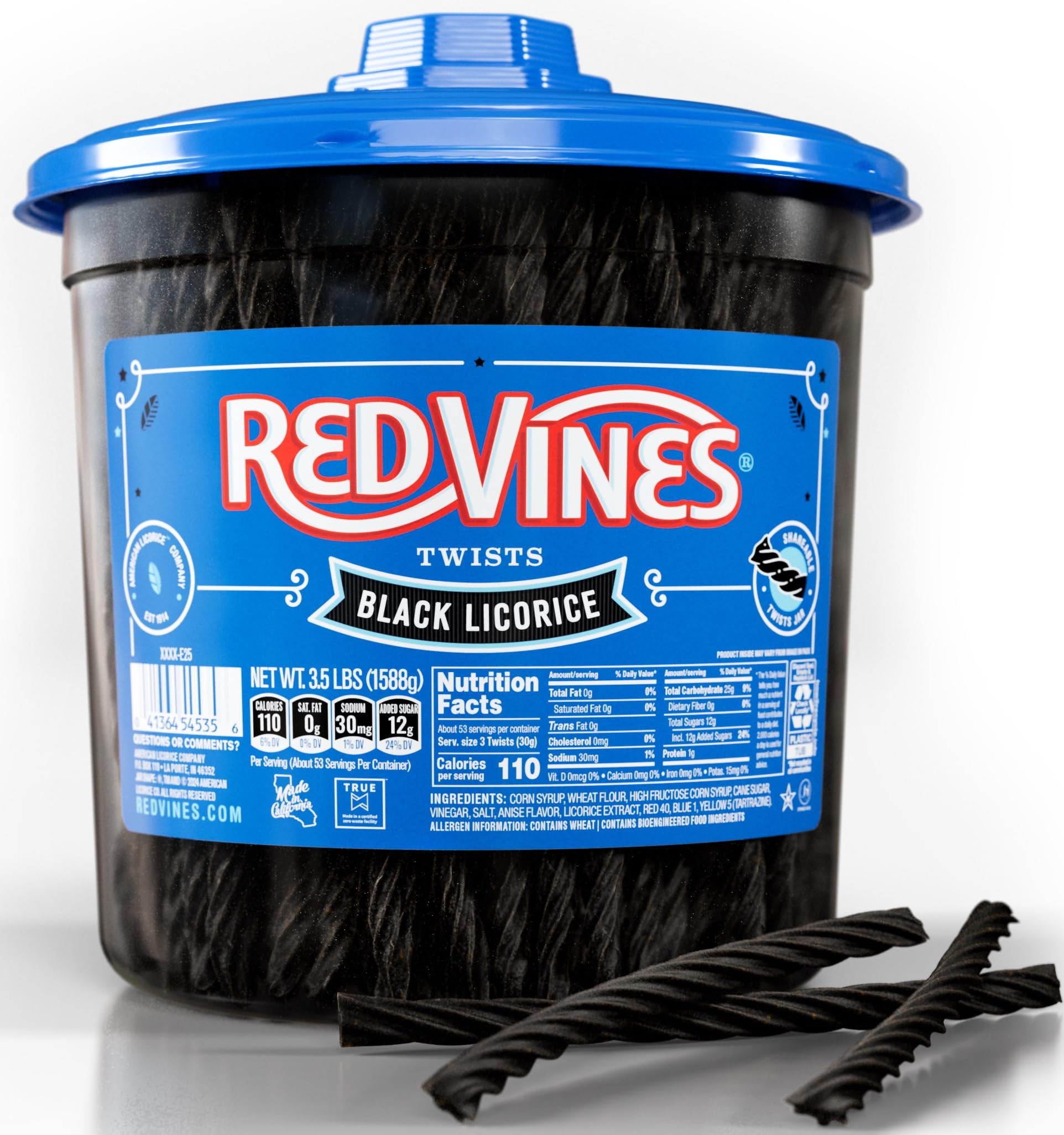 Red Vines Black Licorice BCF26 Candy Black Licorice Soft Chewy Candy ...