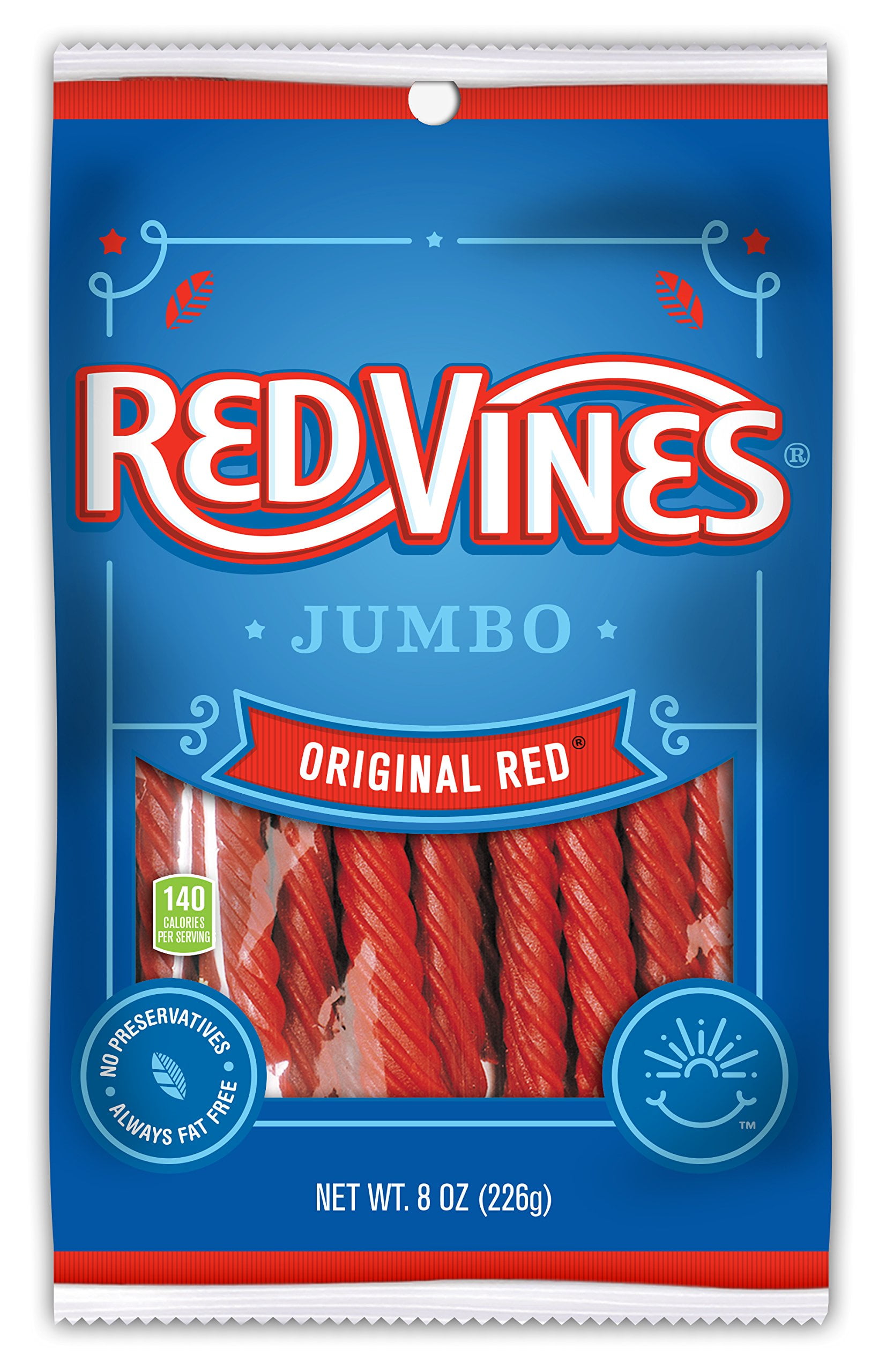 Red Vines Jumbo Licorice, MZF22 Original Red Flavor, 8oz Bags (12 Pack ...