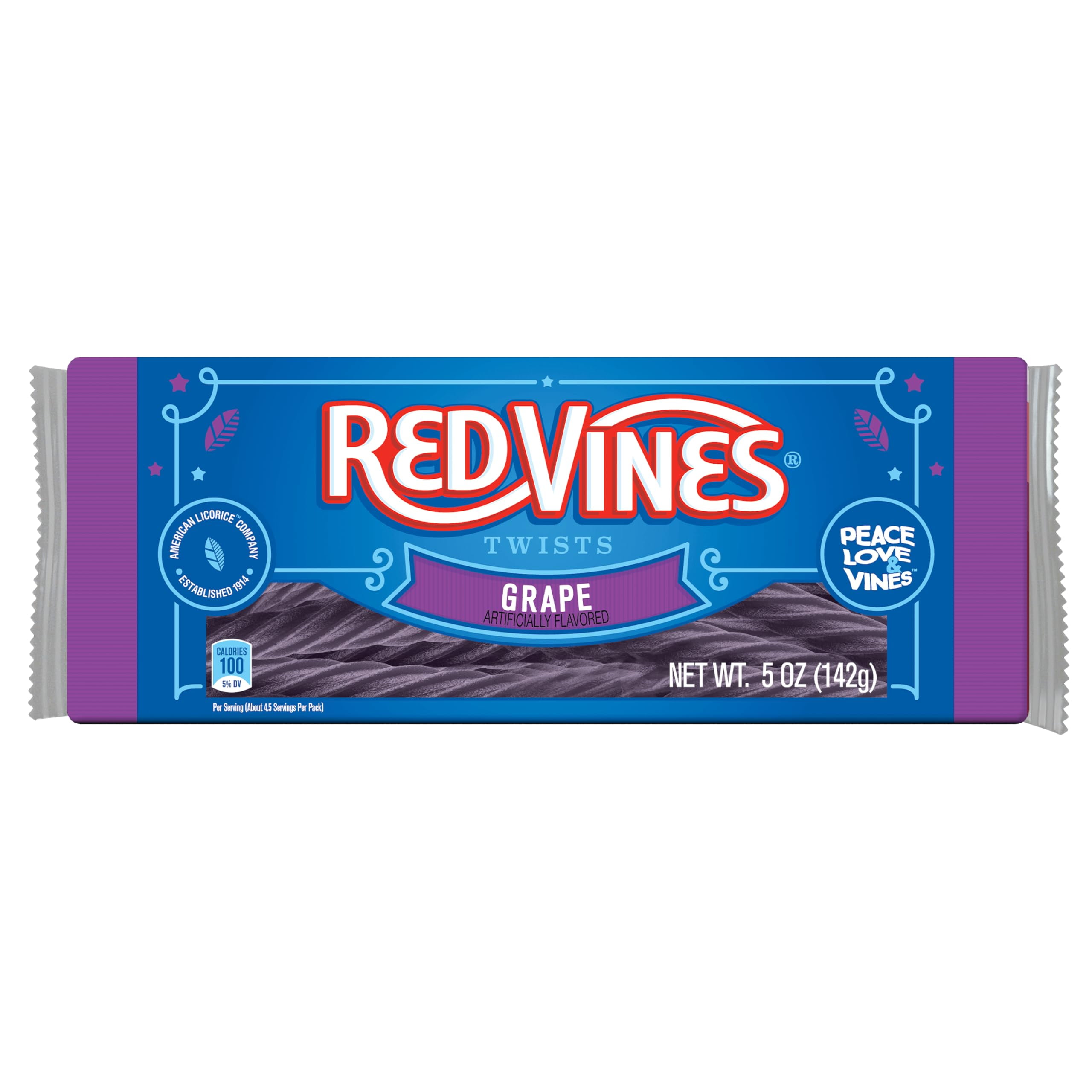 Red Vines Licorice, Grape YPF5 Flavor Twists, Soft & Chewy Candy, 5oz ...