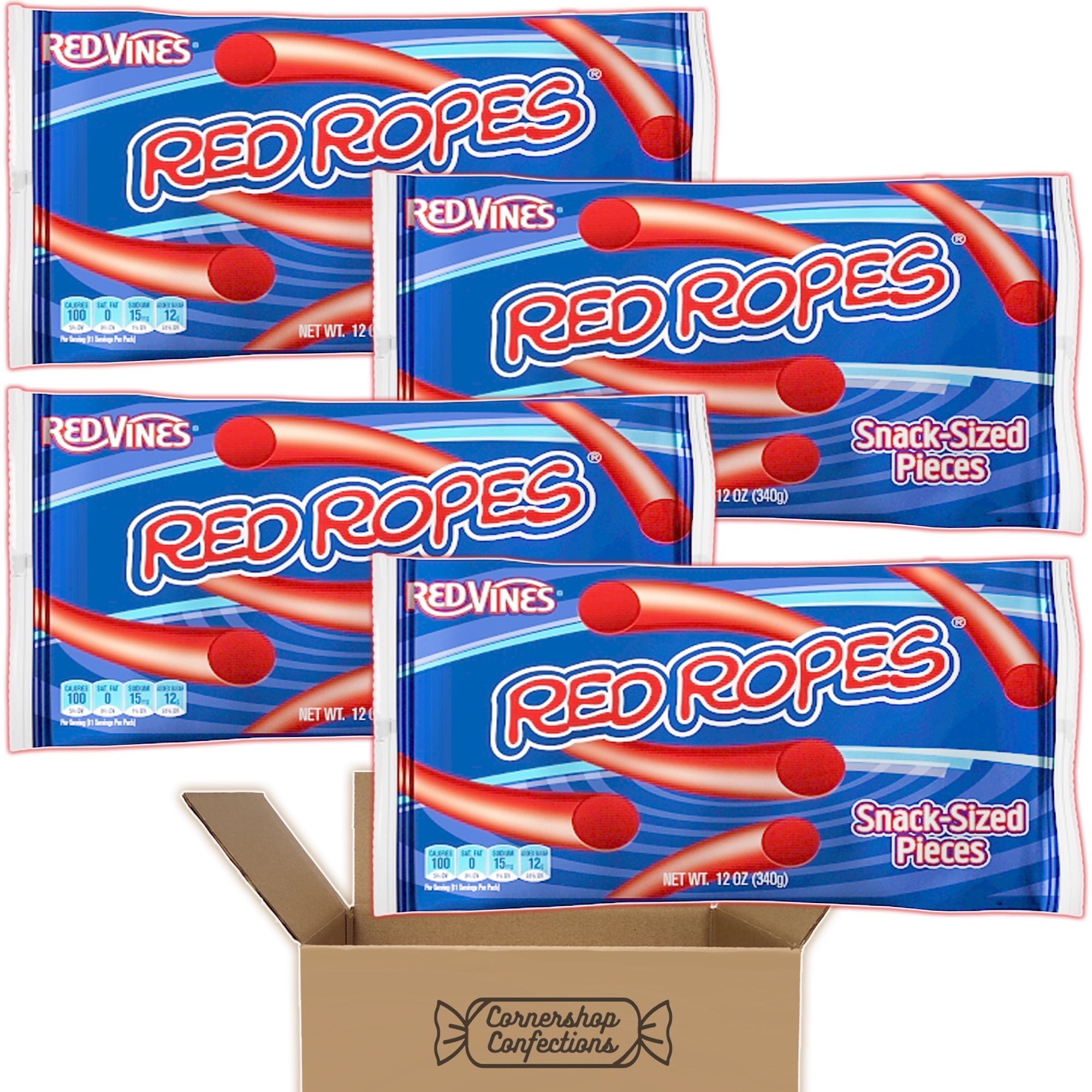 Red Vines Red Ropes 3 Pound Bulk Pack - 4 Separate 12oz Resealable Bags ...