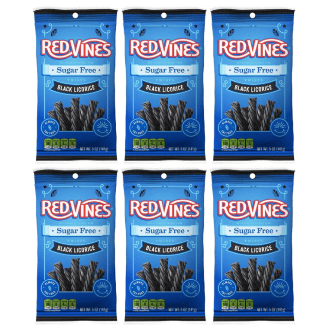 Red Vines Sugar Free Black Licorice, 5oz Bag, Pack of 6 - Walmart.com
