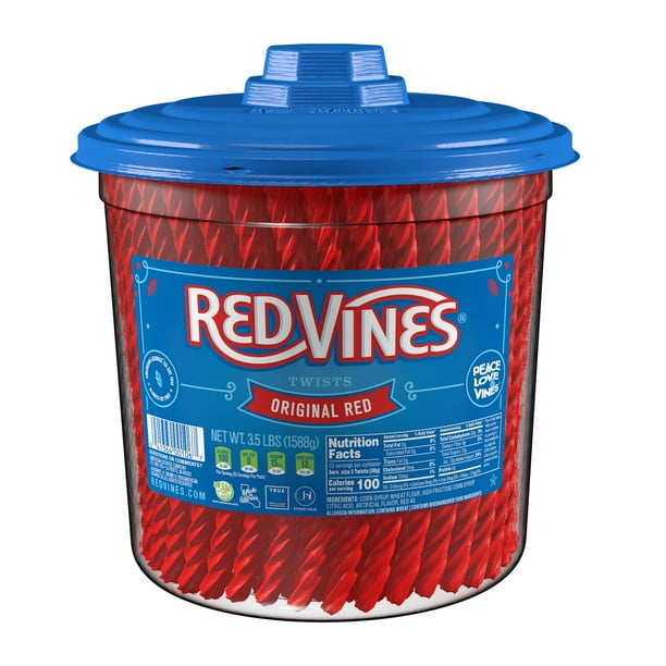 Red Vines Twists Original Chewy Candy, 3.5lbs Party Size Jar - Walmart ...