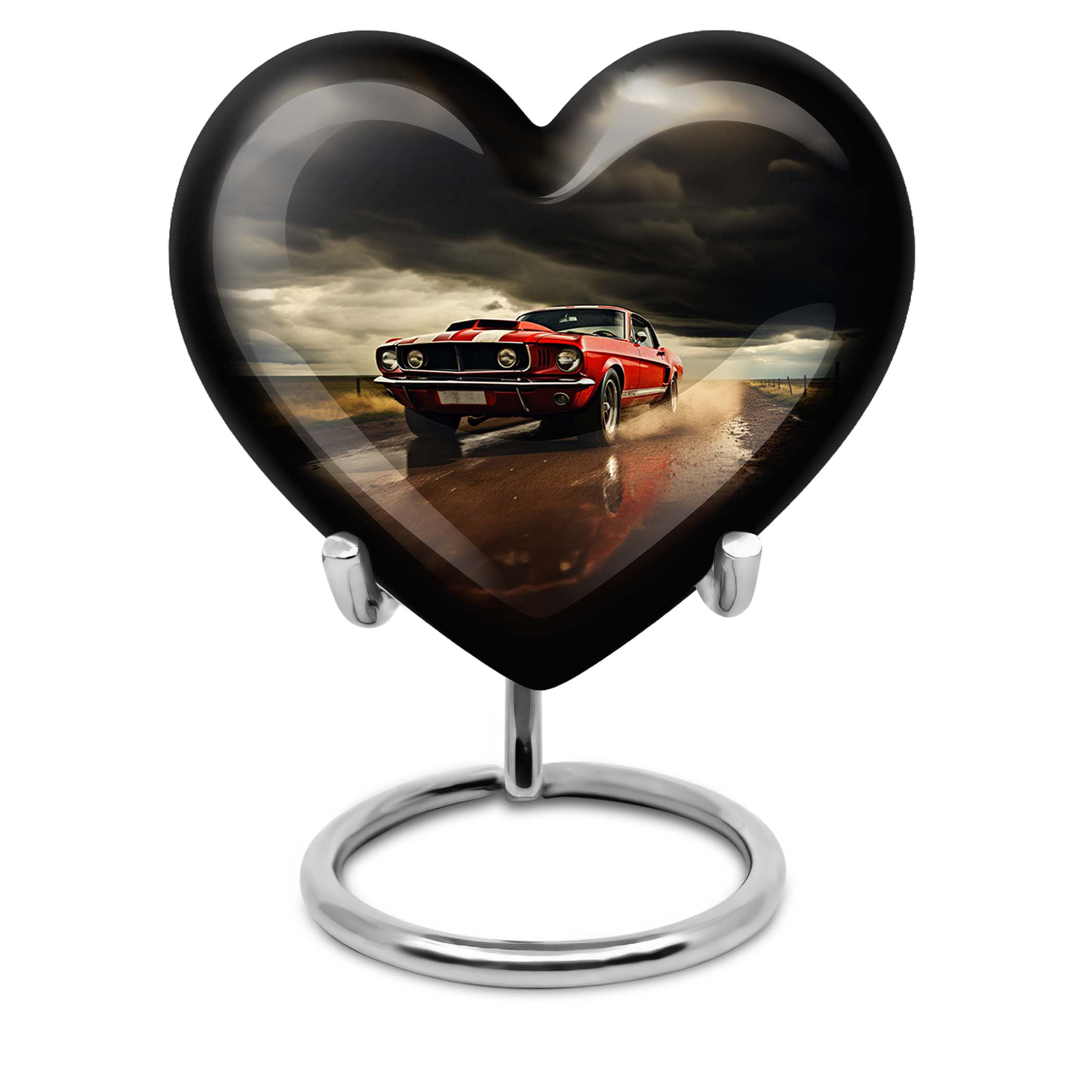 Red Vintage Car Urns For Human Ashes Adult Man - Heart Urn For Human ...