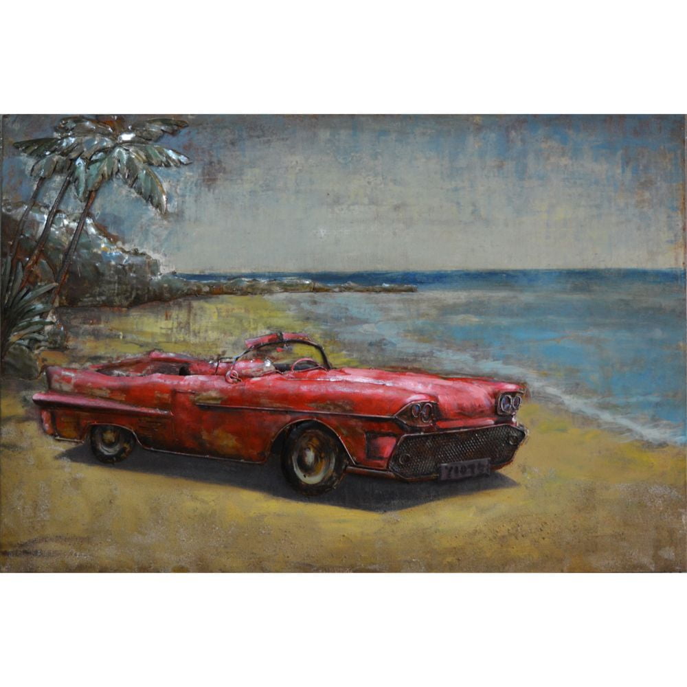 Red Vintage Look Convertible Car Wall Decor by Urban Decor - Walmart.com