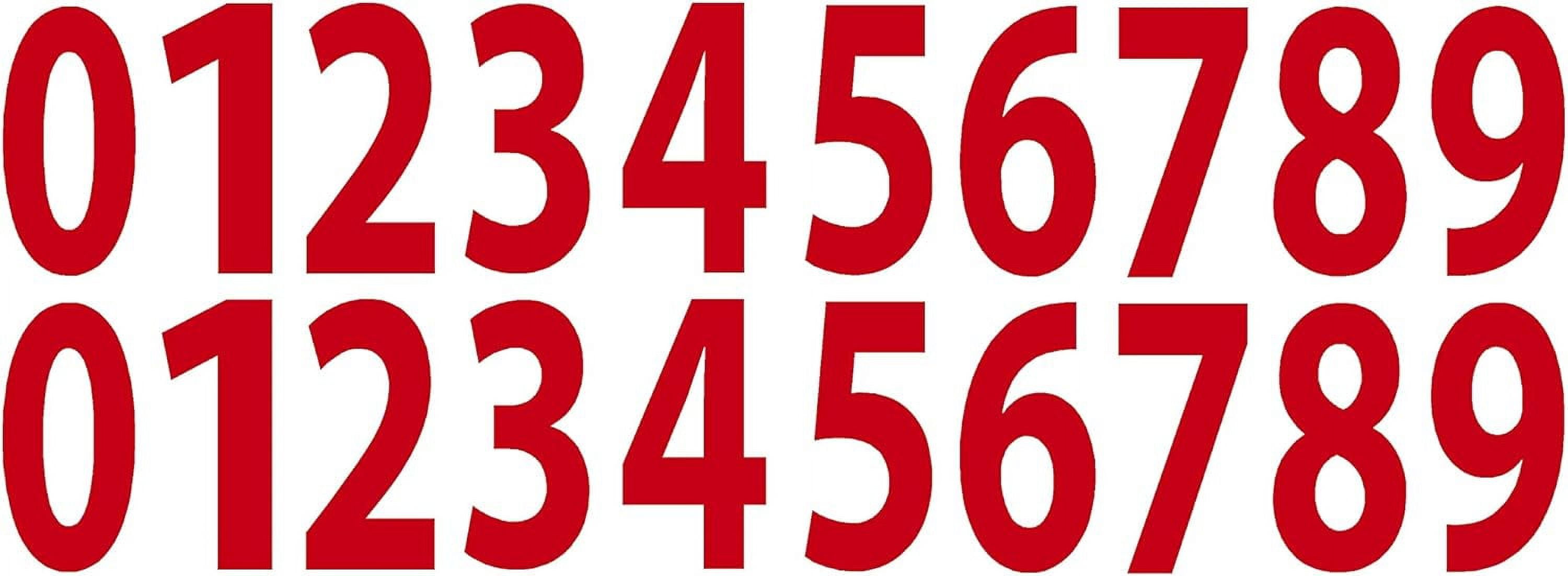Red Vinyl Numbers Stickers 0-9 (2 Of Each Number, 20 Total Numbers ...