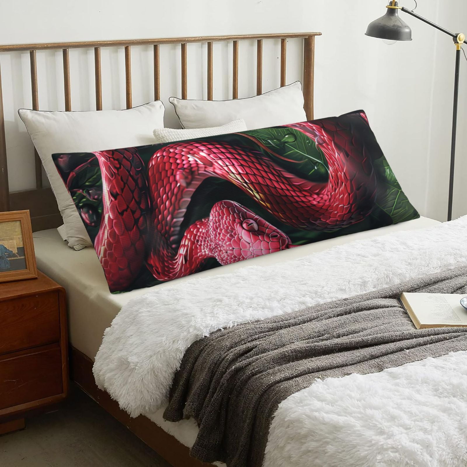 Red Viper Jungle Intensity Body Pillow Cover with Zipper, Cooling body ...