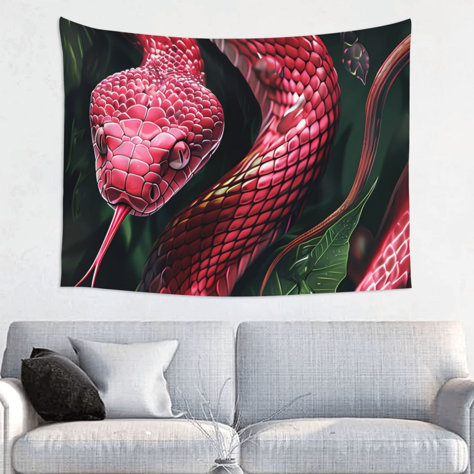 Red Viper Jungle Intensity Wall Tapestry for Bedroom Aesthetic ...
