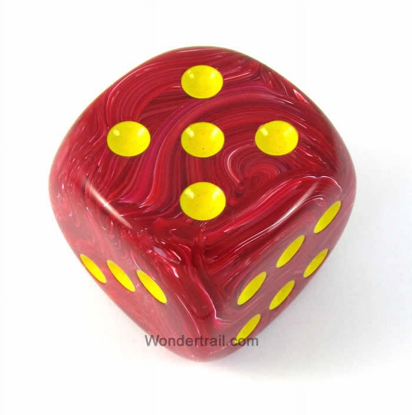 Red Vortex Die with Yellow Pips D6 50mm (1.97in) Pack of 1 Chessex ...