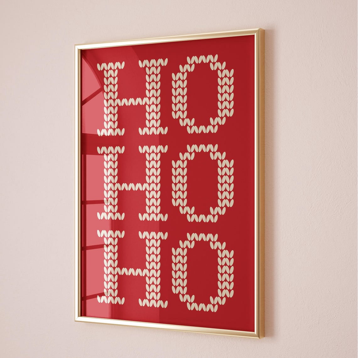 Red Wall Art Decor, Ho Ho Ho Print, Trendy Prints, Funky Art, Holiday ...