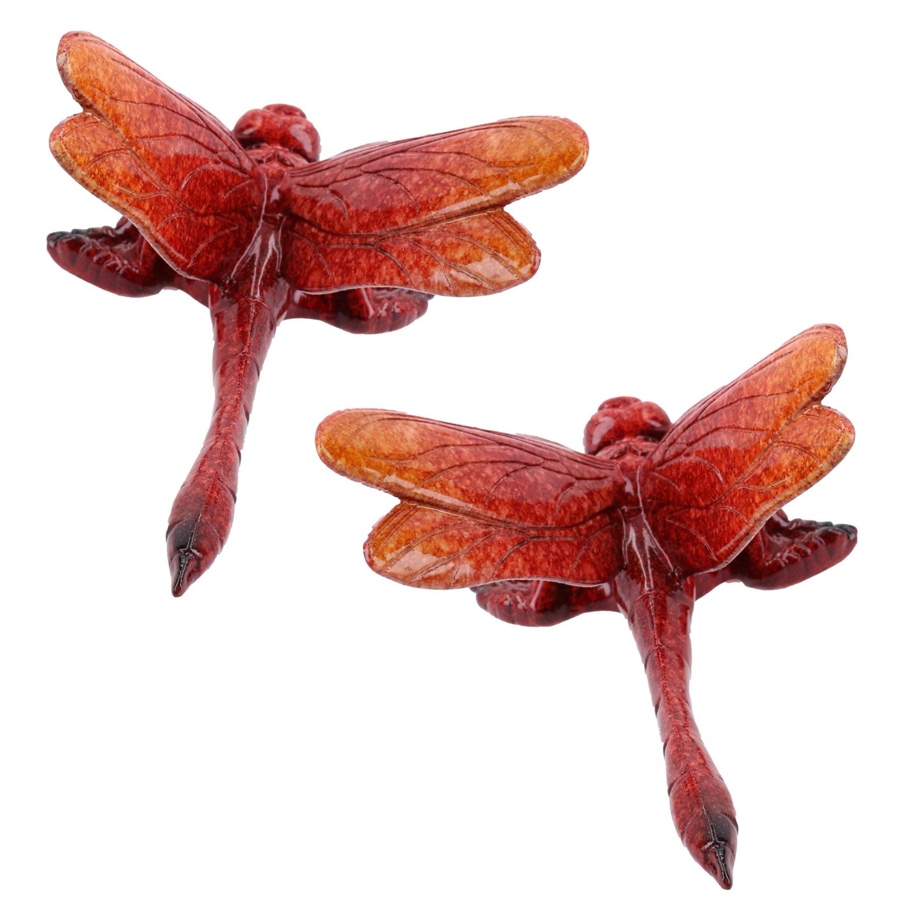Red Wall Mount Dragonflies Pair Resin Shed Sculpture Statue Garden ...