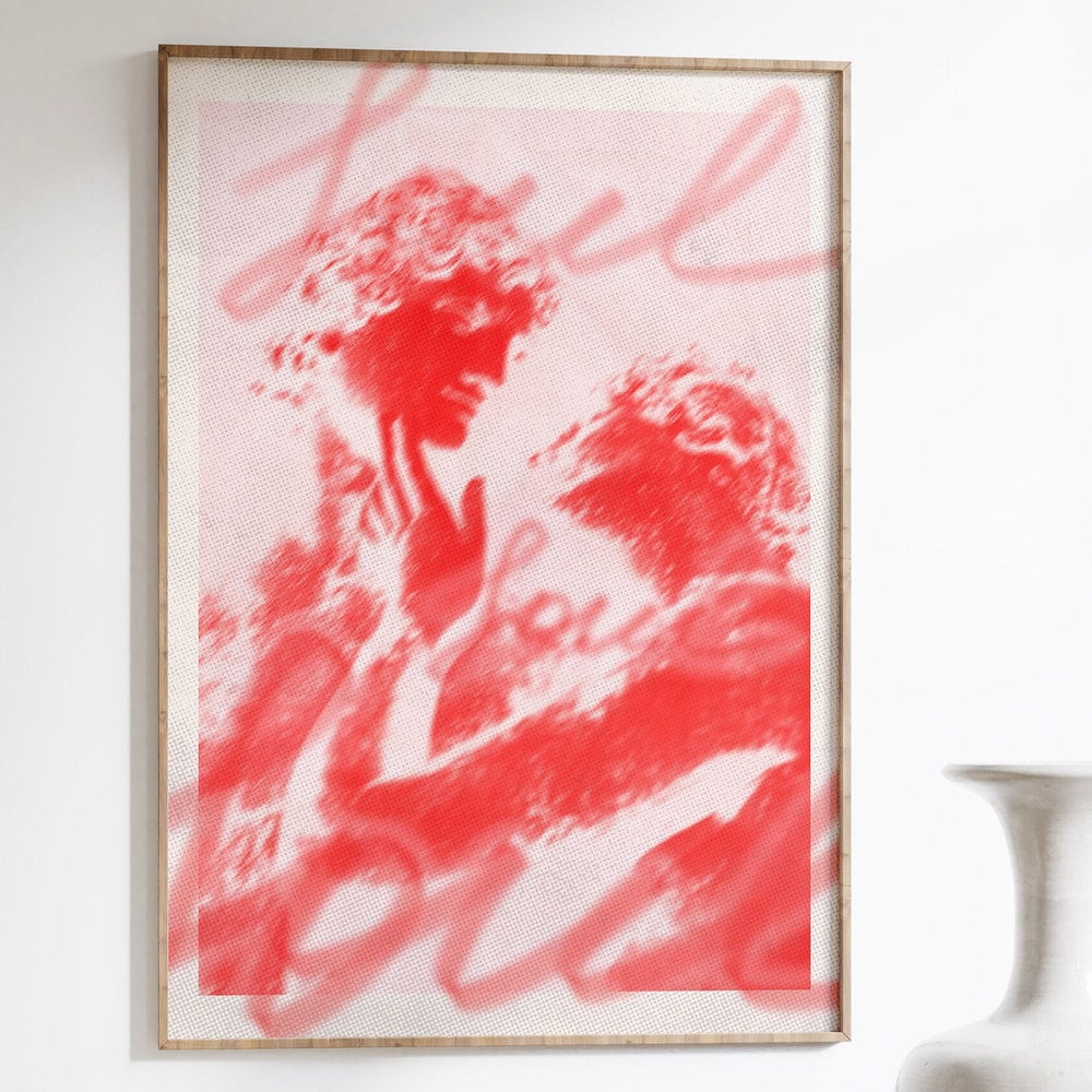 Red Wall Print, Aesthetic Decor, Love Poster, Trendy Wall Art, Trippy ...