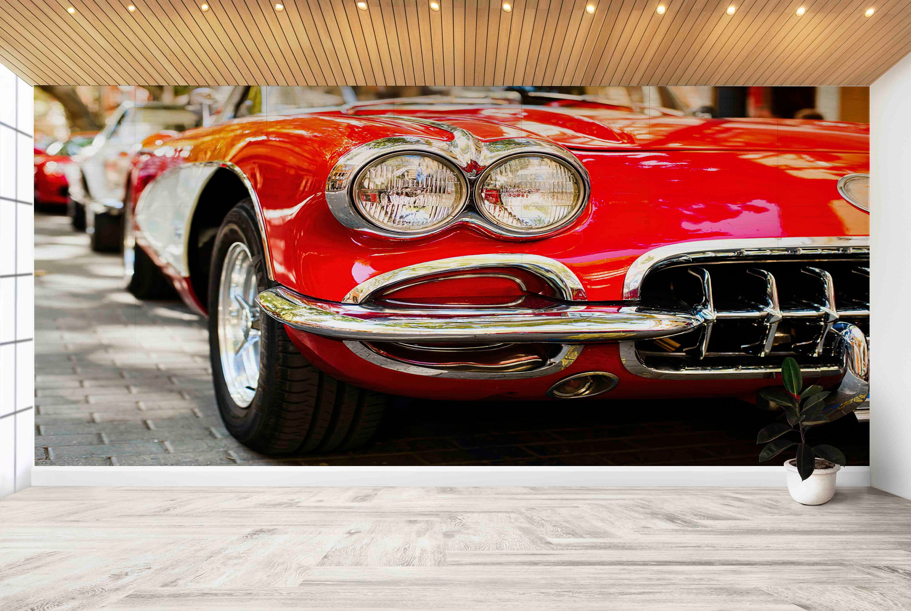 Red Wall Print, Modern Wallpaper, Custom Wallpaper, 3d Wallpaper, Retro ...