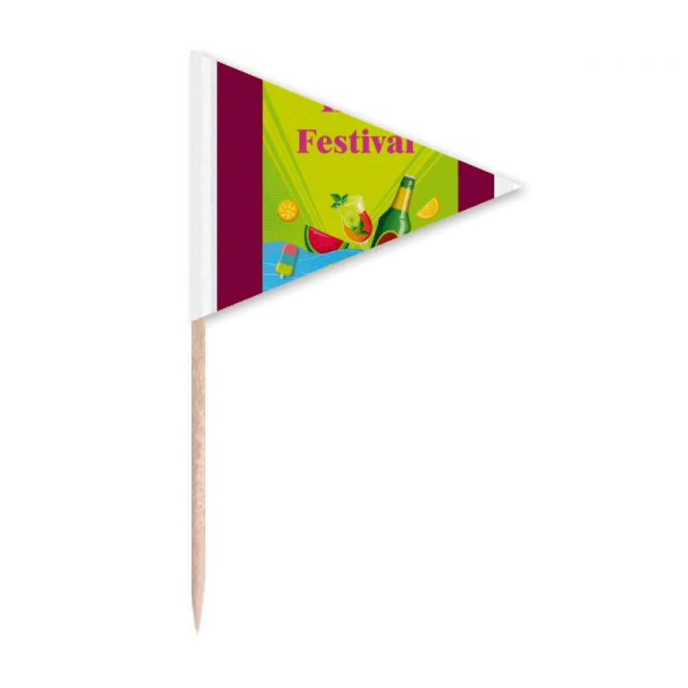 Red Warm Colors Splatter Color Holly Toothpick Triangle Cupcake Toppers ...