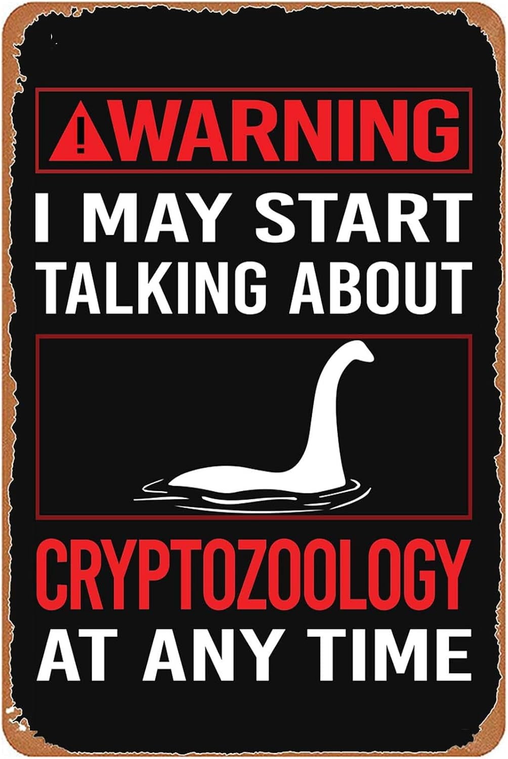 Red Warning Cryptozoology Cryptid Cryptids Wall Decor Tin Sign Bar Wall ...