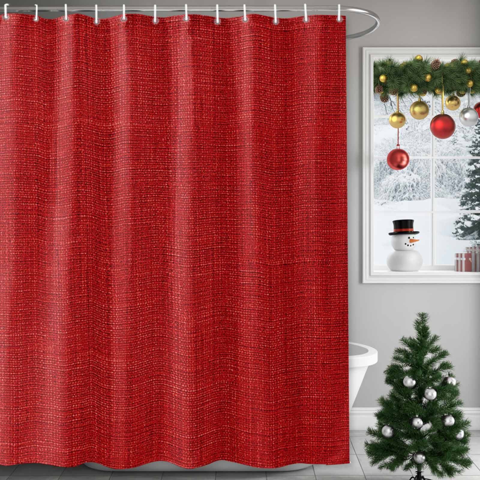 Shower Curtains Sets for Bathroom Decor Red Watercolor Waterproof ...