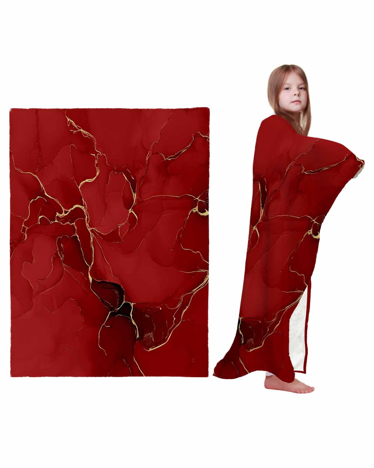 Red WatercolorTextured Baby Blankets for Girls/Boys, Abstract Gold ...
