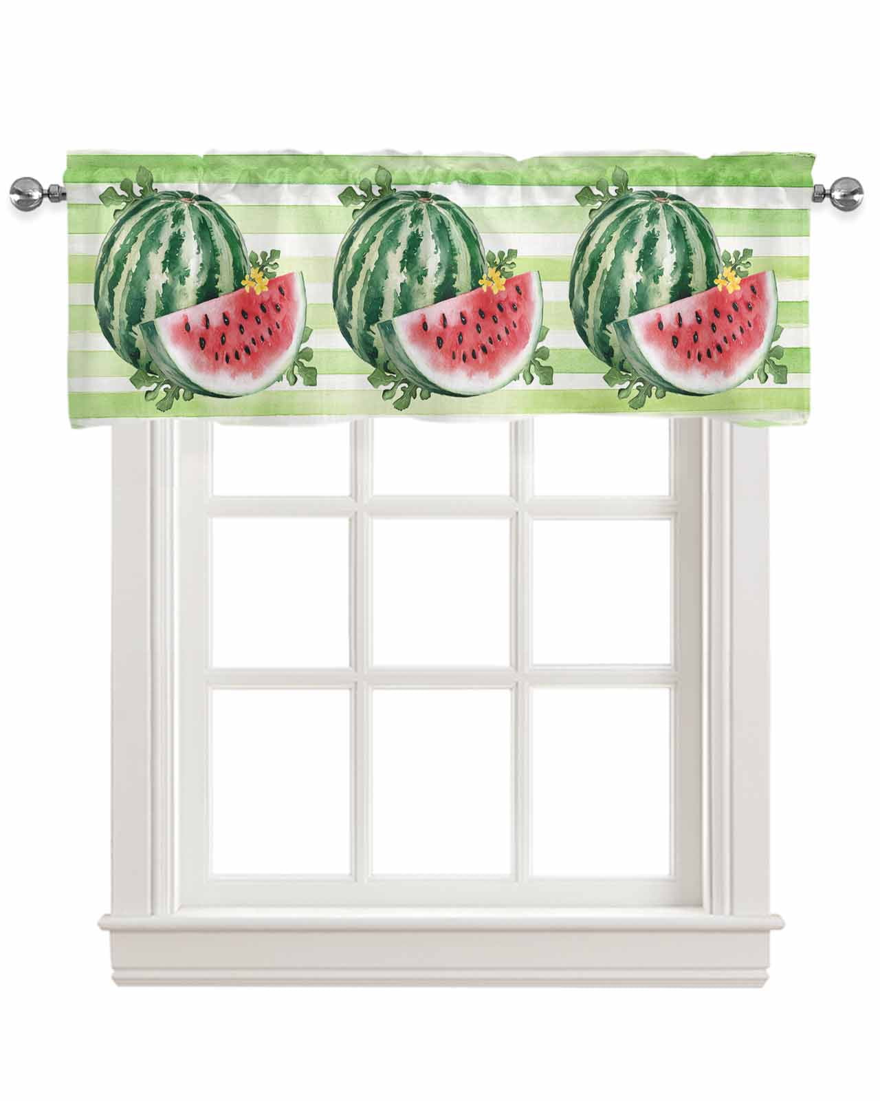 Red Watermelon Kitchen Valances for Windows Farmhouse Linen Window ...