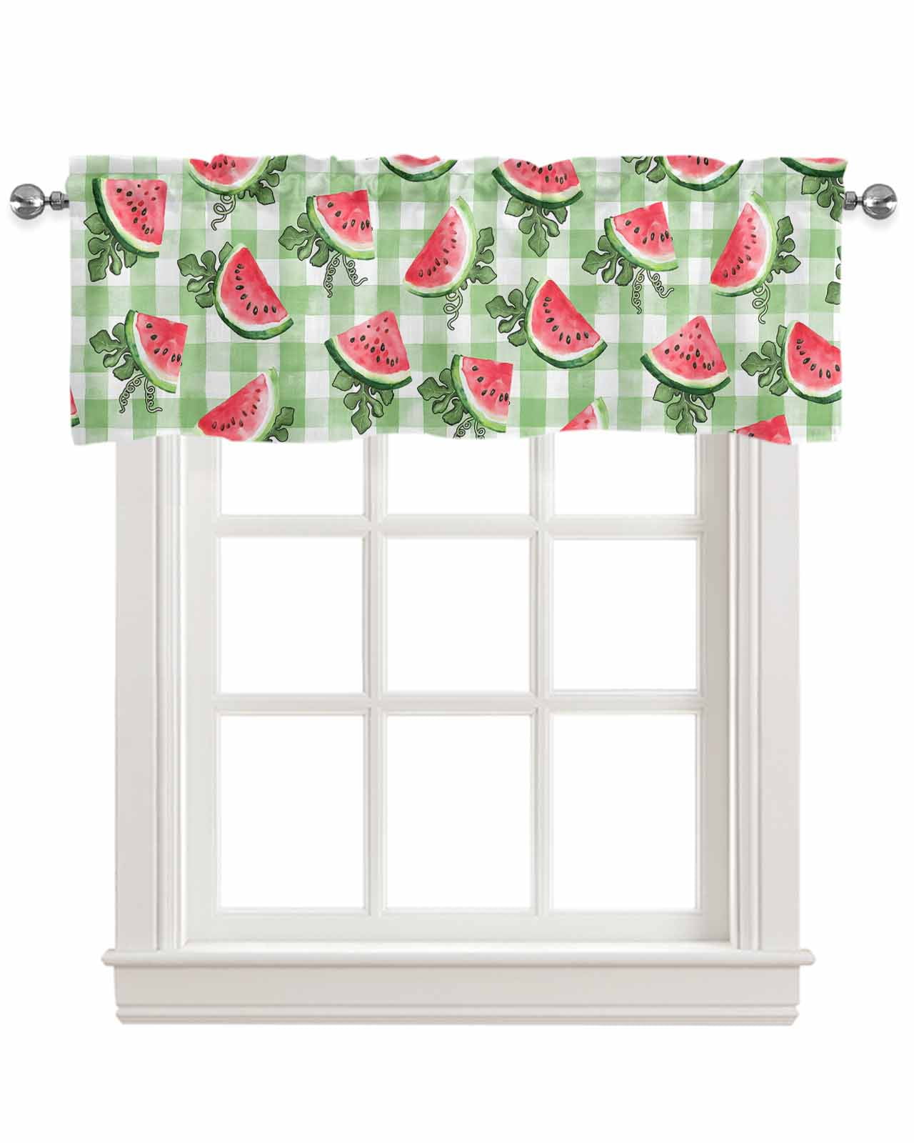 Red Watermelon Kitchen Valances for Windows Farmhouse Linen Window ...