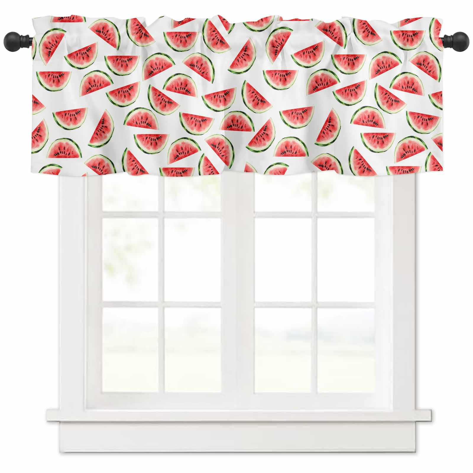 Red Watermelon Valances for Windows Farmhouse Kitchen Curtains Valances ...